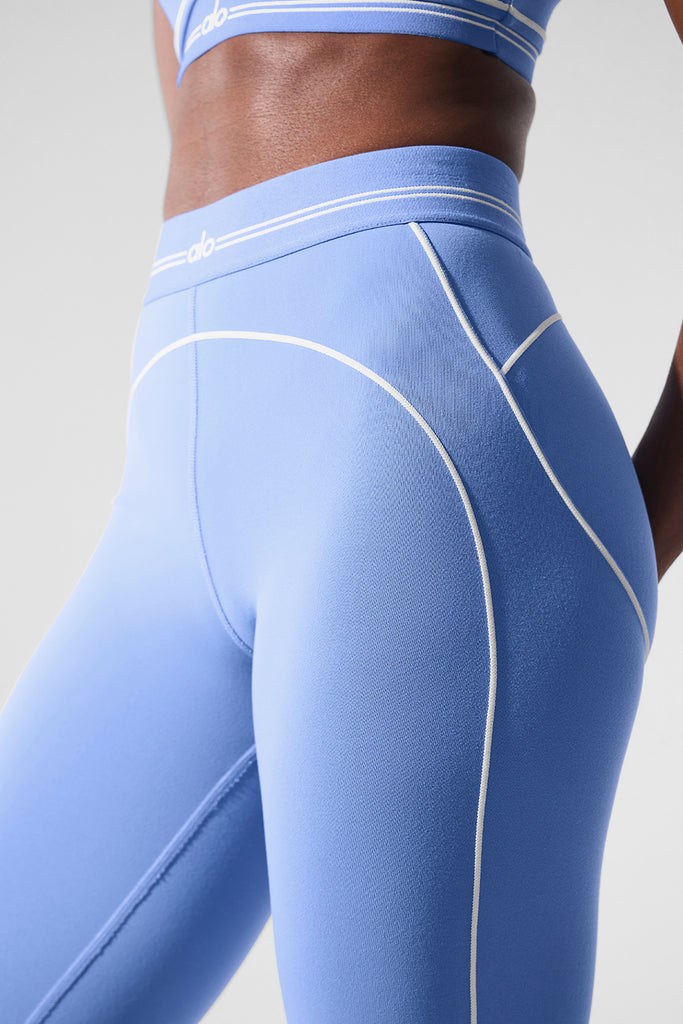 Airbrush High-Waist Heart Throb Legging - Crystal Clear Blue/White ...