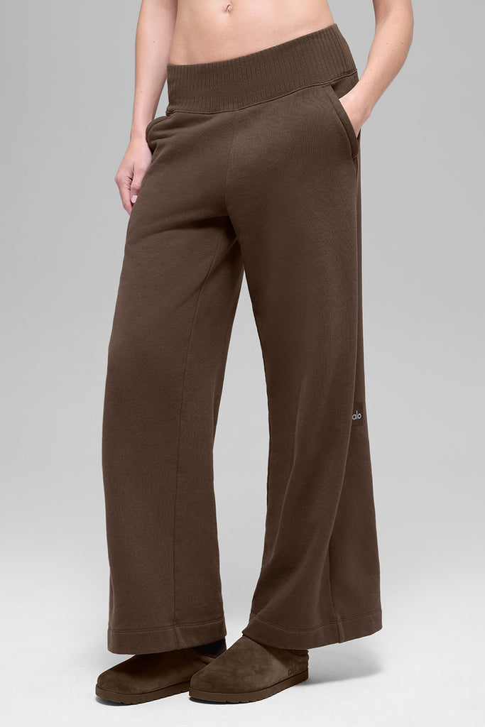 Serenity Wide Leg Sweatpant - Espresso | ALO