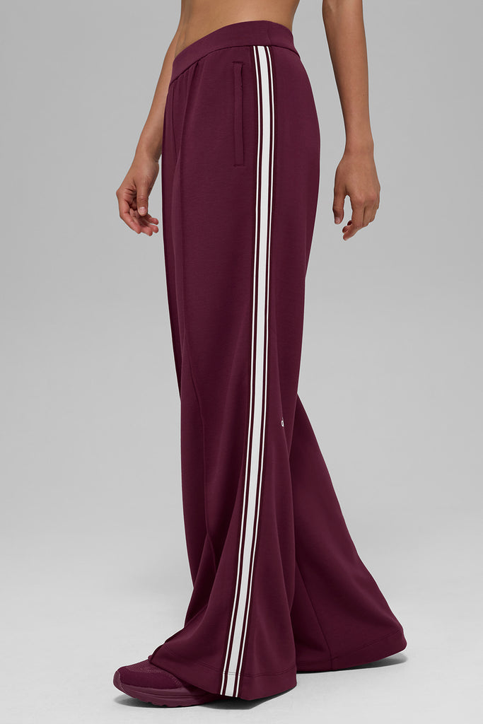 Track Star Wide Leg Pant (Regular) - Burgundy | ALO
