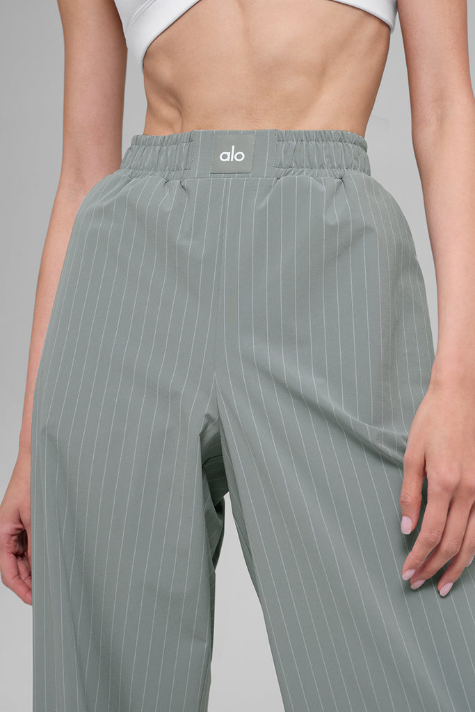 Pinstripe Daylight Boxer Pant (Regular) - Lunar Grey/White | ALO