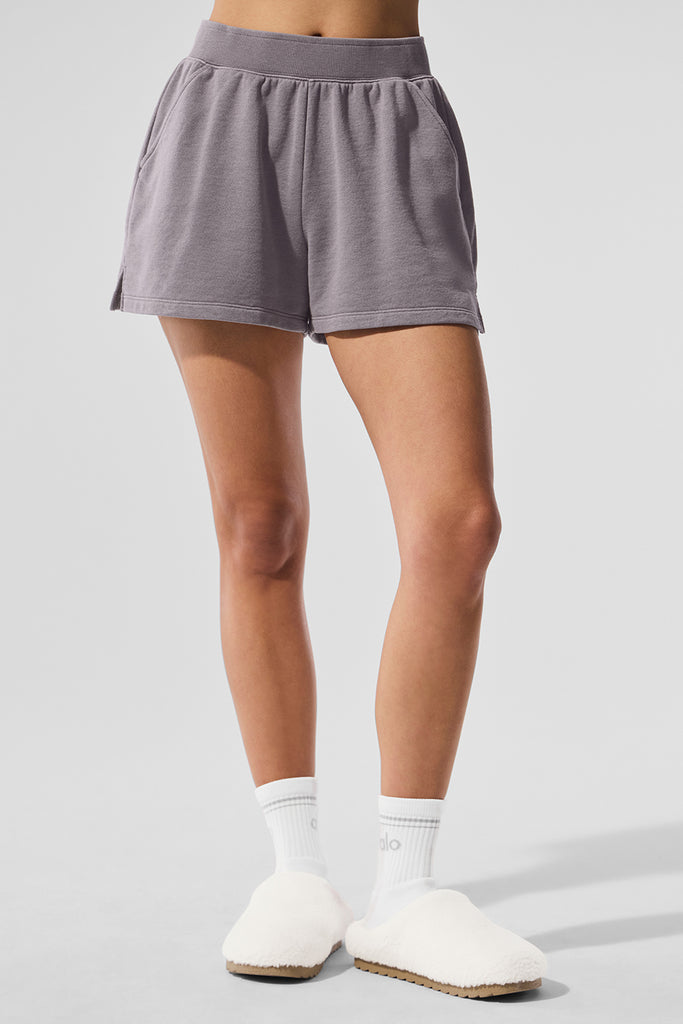 Washed Low Key Sweat Short - Cool Grey Wash | Alo Yoga
