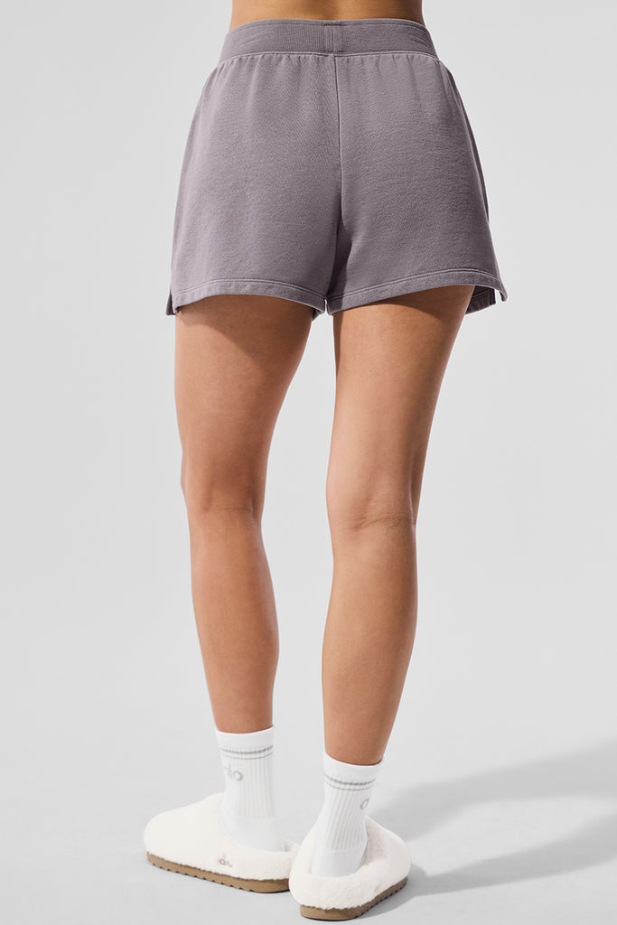 Washed Low Key Sweat Short - Cool Grey Wash | ALO