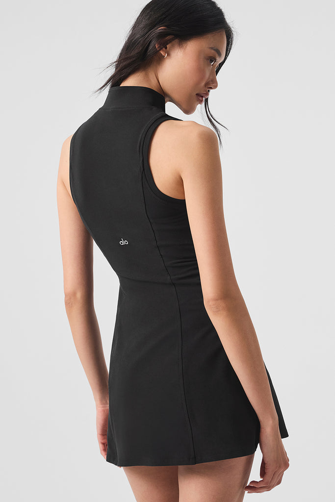 Alosoft Carefree 1/2 Zip Dress - Black | Alo Yoga