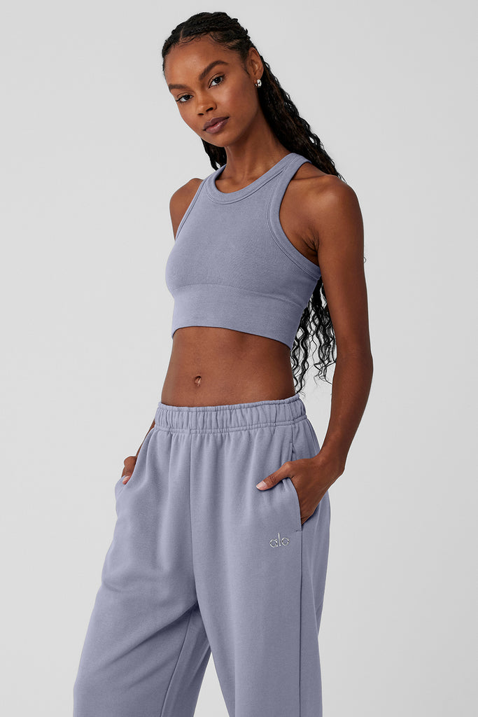 Seamless Delight High Neck Bra - Fog | Alo Yoga