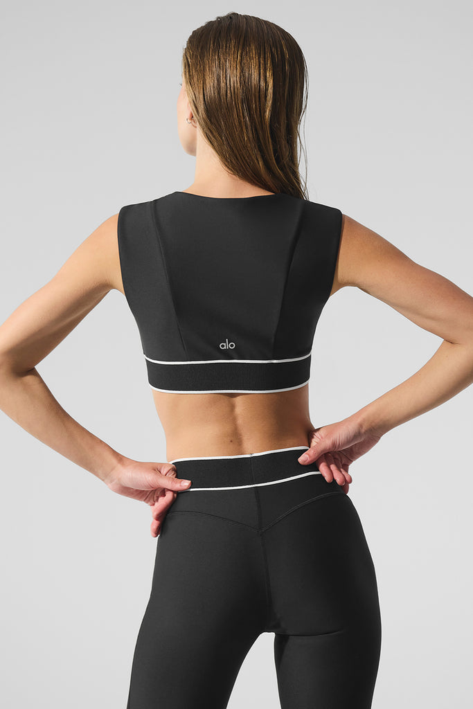 Airlift Alignment Bra - Black/White | ALO