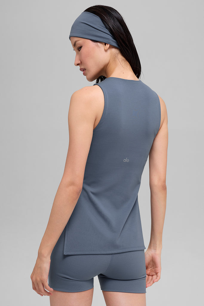 ALO Softsculpt Precision Full Length Bra Tank - Bluestone | ALO