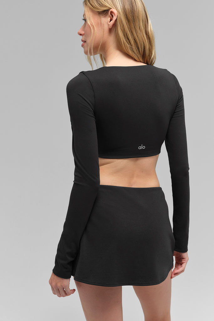 ALO Softsculpt Precision Long Sleeve Bra - Black | ALO