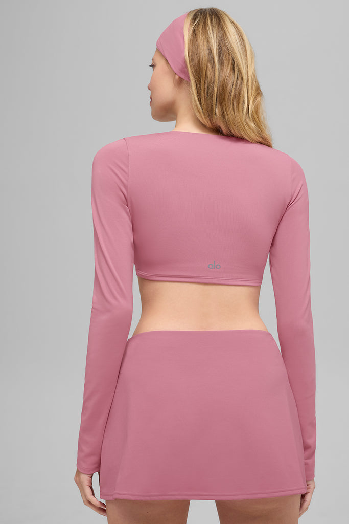 ALO Softsculpt Precision Long Sleeve Bra - Pink Wild Rose | ALO