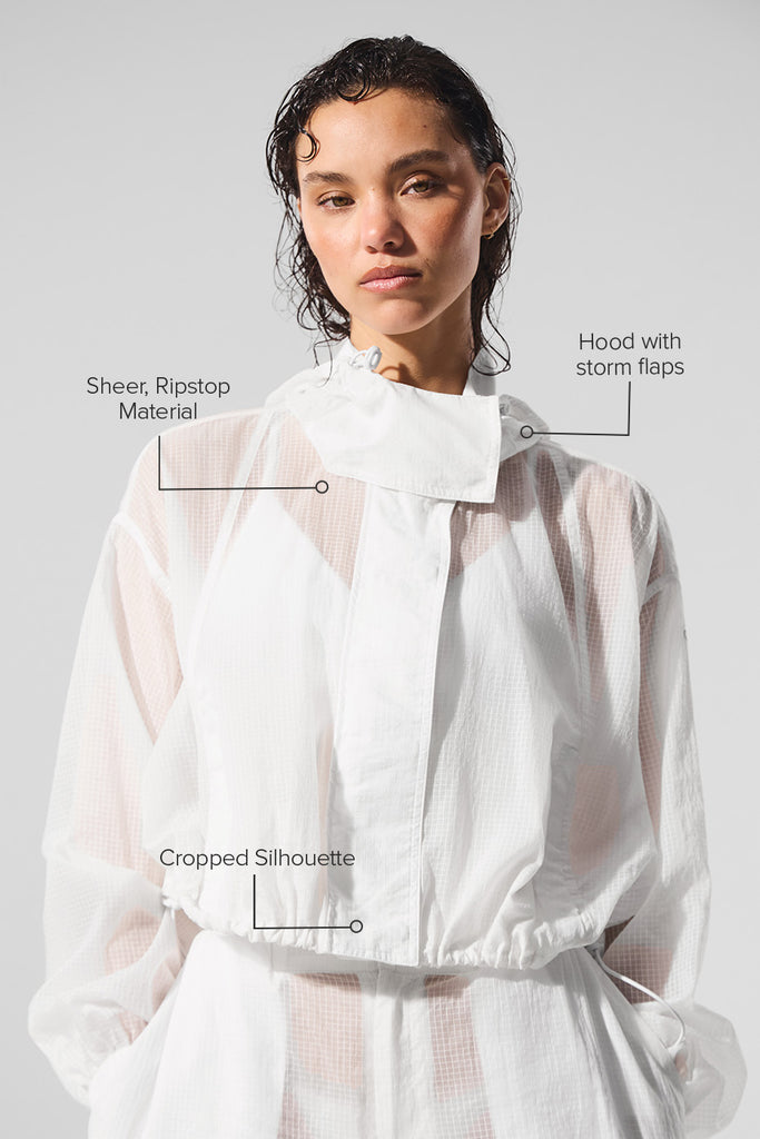 Cropped Game Time Full Zip Jacket - White | ALO