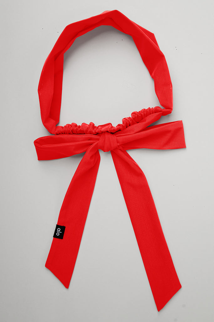 Fresh Mesh Tie Headband - Red Hot Summer | ALO