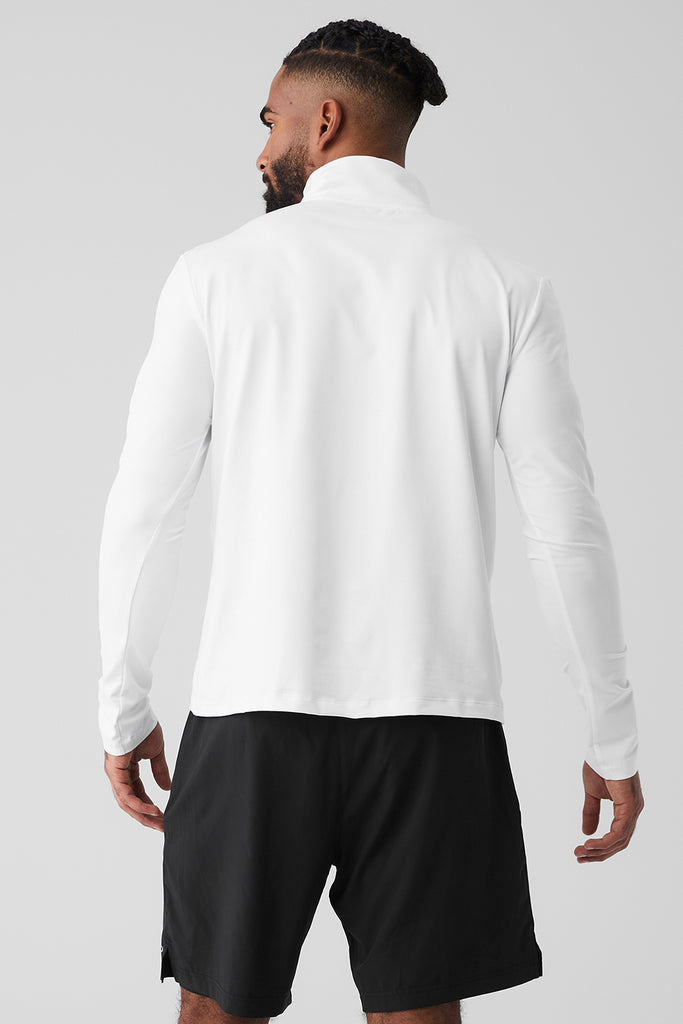Conquer 1/4 Zip Reform Long Sleeve - White | Alo Yoga