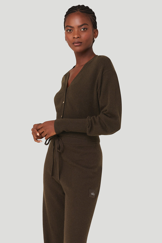 Cashmere Jet Set Cardigan - Espresso | Alo Yoga