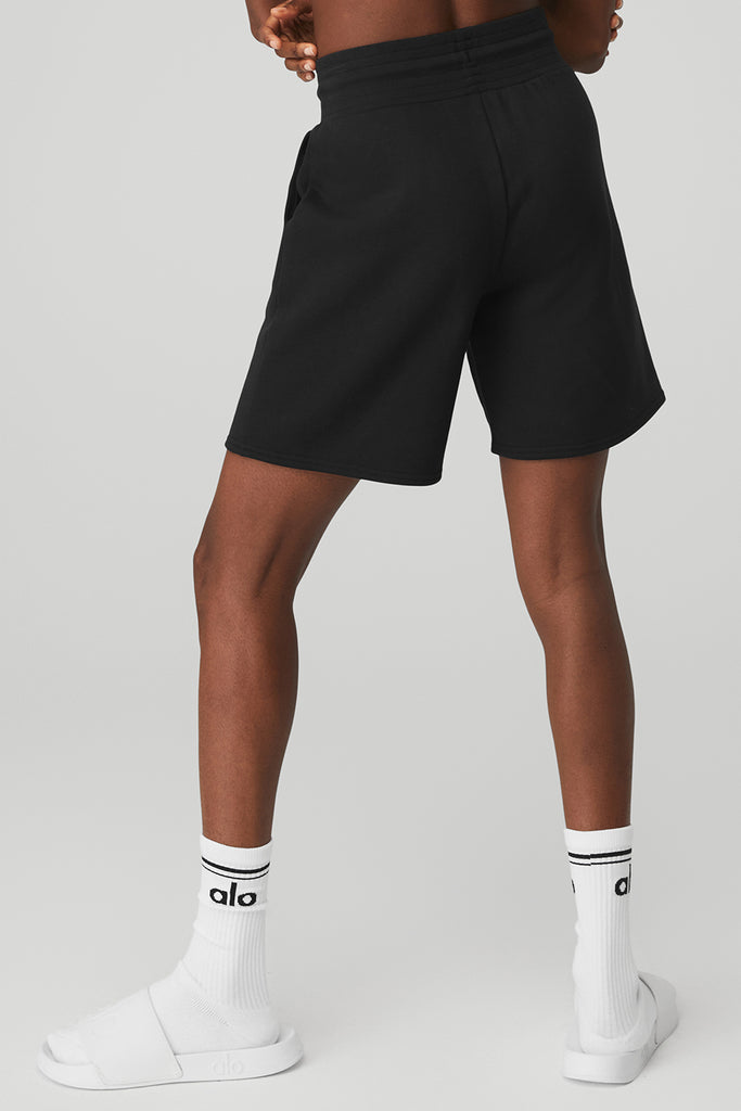 High-Waist Easy Sweat Short - Black | ALO