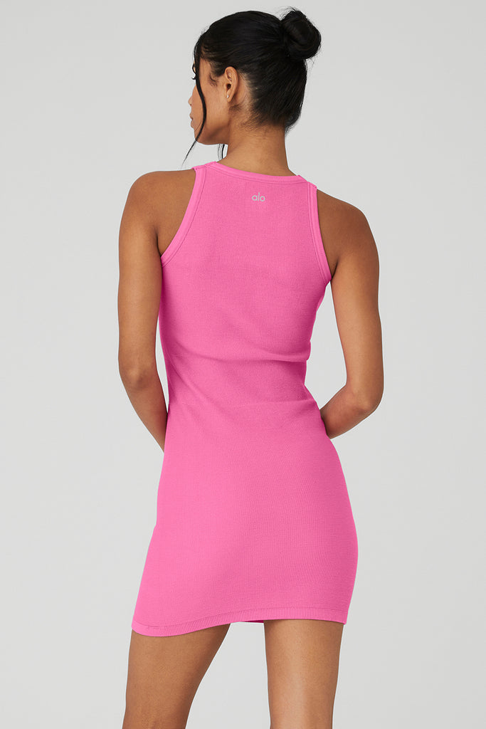 Seamless Ribbed Warm Nights Dress - Paradise Pink | Alo Yoga