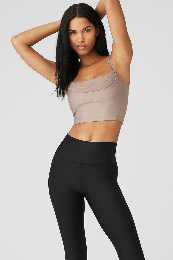 Airlift Street Goddess Bra Tank - Taupe | Alo Yoga